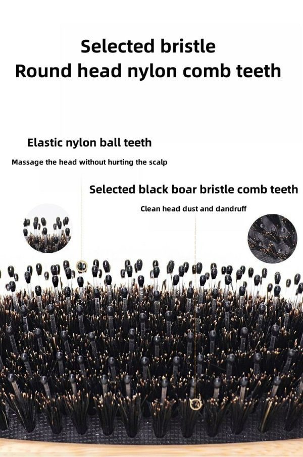 Boar bristle bamboo air cushion comb scalp massage comfortable and cute ...