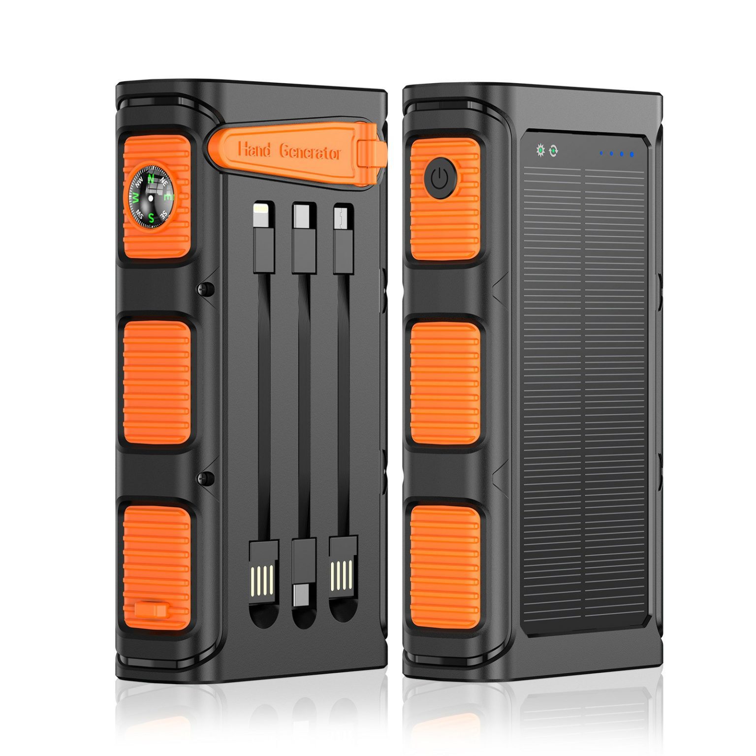 Hand-cranked solar power bank mobile power outdoor three-proof power ...