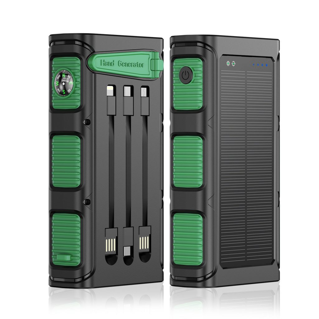 Hand-cranked solar power bank mobile power outdoor three-proof power ...