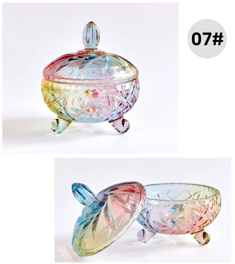 Colorful glass storage jars, candy jars, jewelry jars, jam snack jars ...